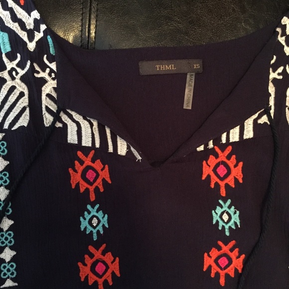 THML | Tops | 525 Thml Boho Chic Embroidered Tassel Top Xs | Poshmark